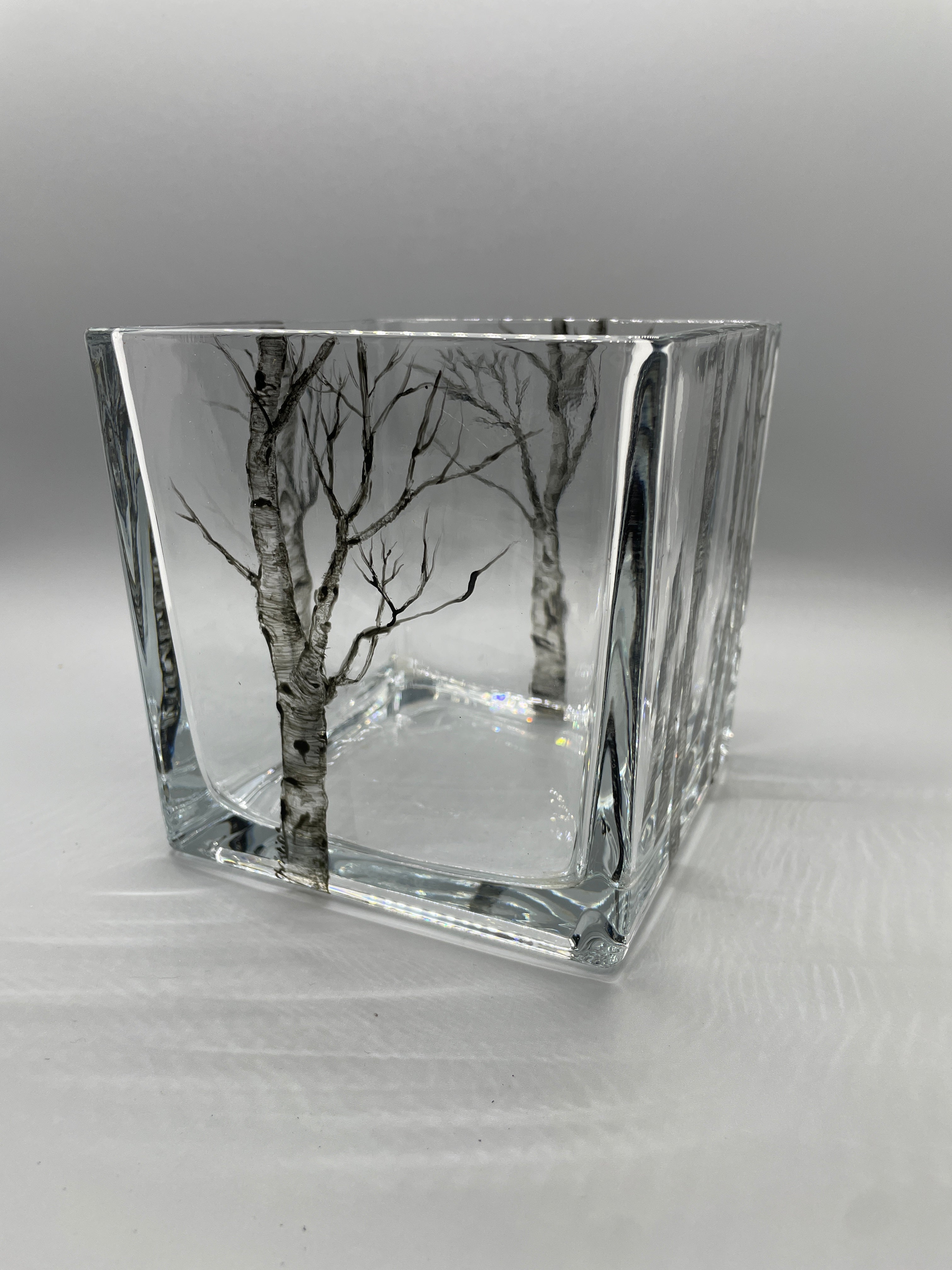 Birch Trees Cube Vase – Christina's Creations, LLC